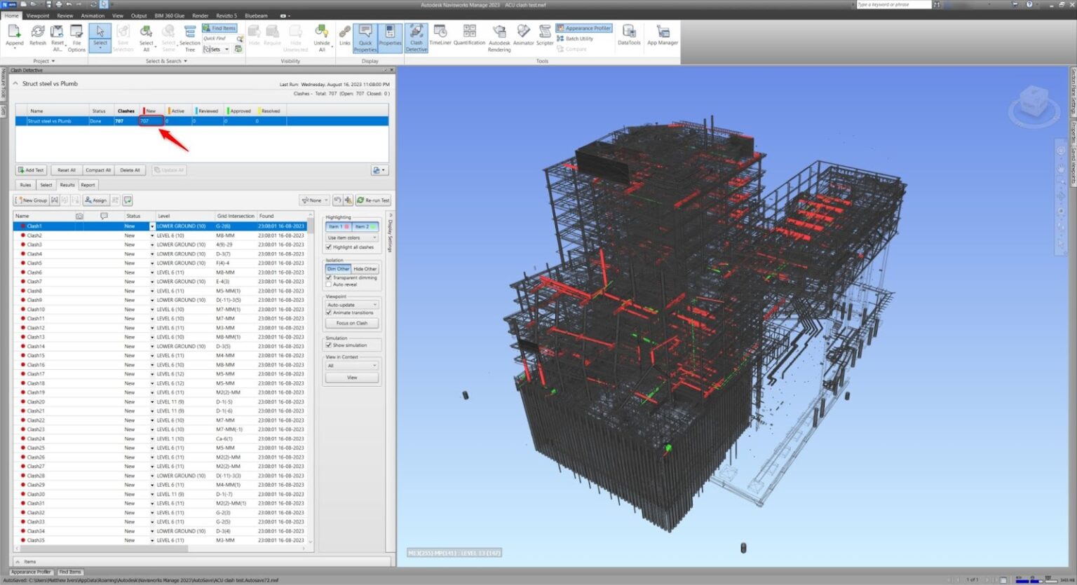 Clash Detection in Navisworks and Revizto